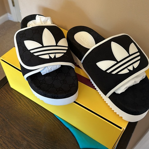 Gucci | Shoes | Gucci X Adidas Logo Slide | Poshmark